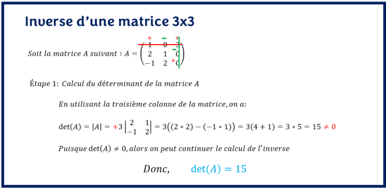 INVERSE D'UNE MATRICE