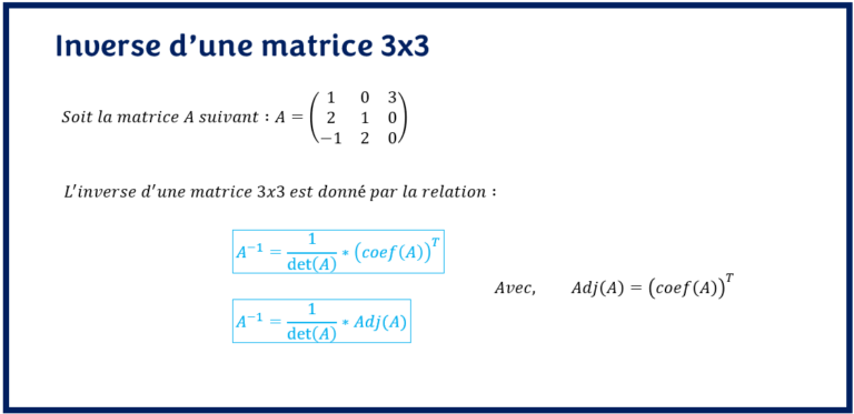 INVERSE D'UNE MATRICE