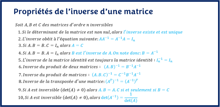 INVERSE D'UNE MATRICE