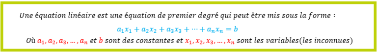 ÉQUATIONS LINÉAIRES