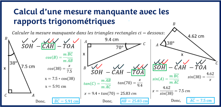 RAPPORTS TRIGONOMÉTRIQUES