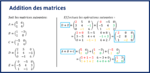 OPÉRATIONS SUR LES MATRICES