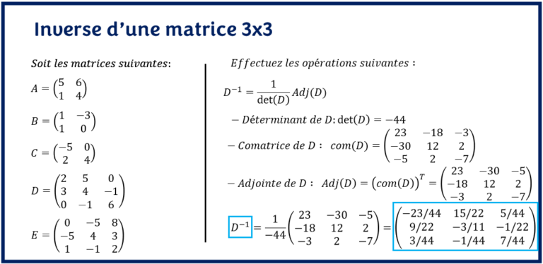 OPÉRATIONS SUR LES MATRICES