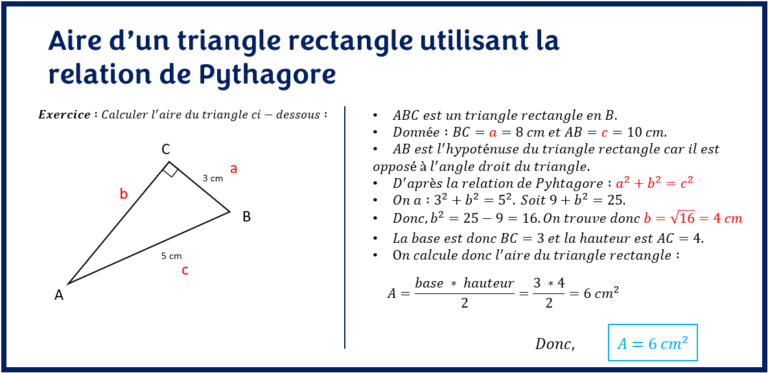 Aire d'un triangle rectangle