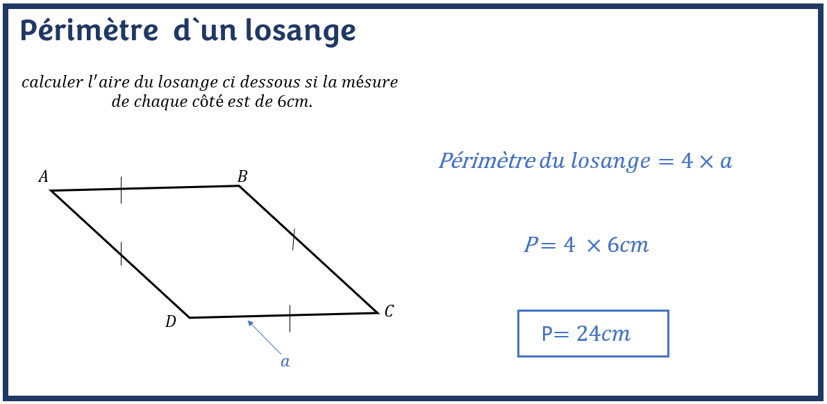 Périmètre d'un losange